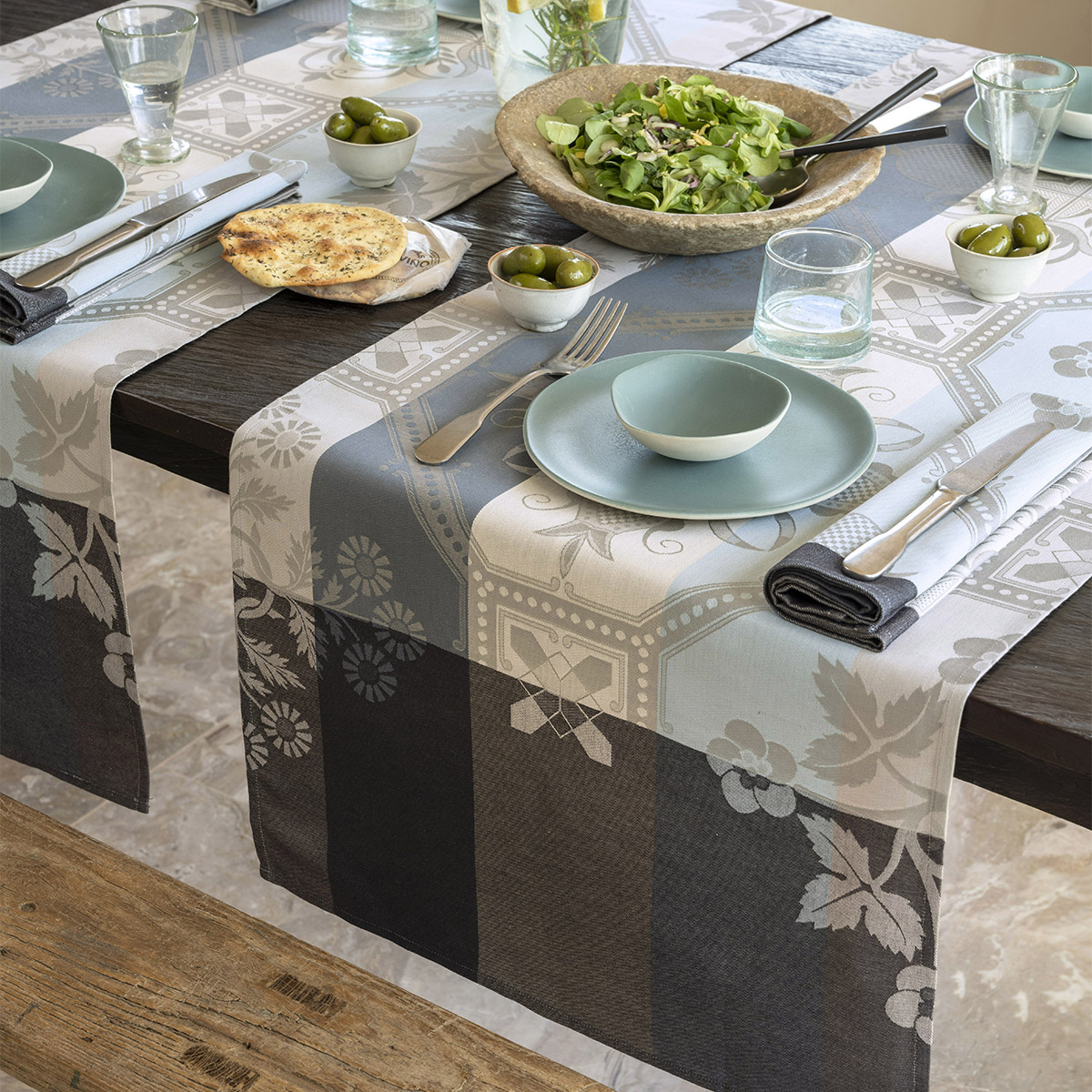 Chemins de Table Tissu Lin, Coton Enduit - Made in France | Le Jacquard ...